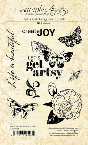 REDUCEDGraphic 45 - Let’s Get Artsy - 4×6 Stamp Set | scrapncreate
