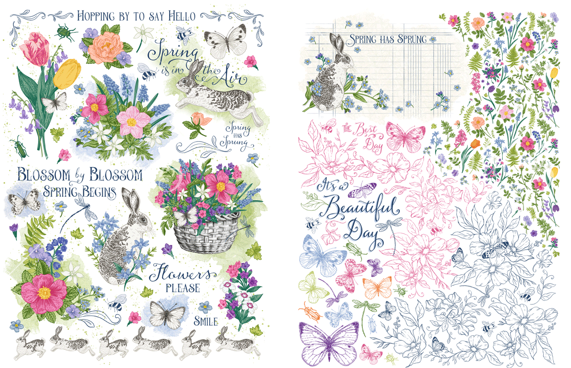 Graphic 45 - Spring is in the Air - Rub-On Transfers | scrapncreate