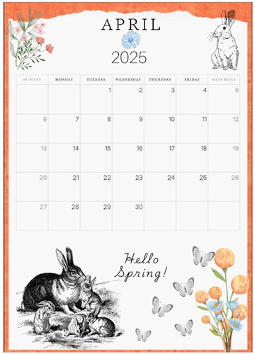 April - Calendar Folio - Free Digital Image | scrapncreate