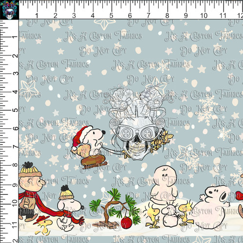 Winter Snoop Small Scale Border | K&A Custom Fabrics