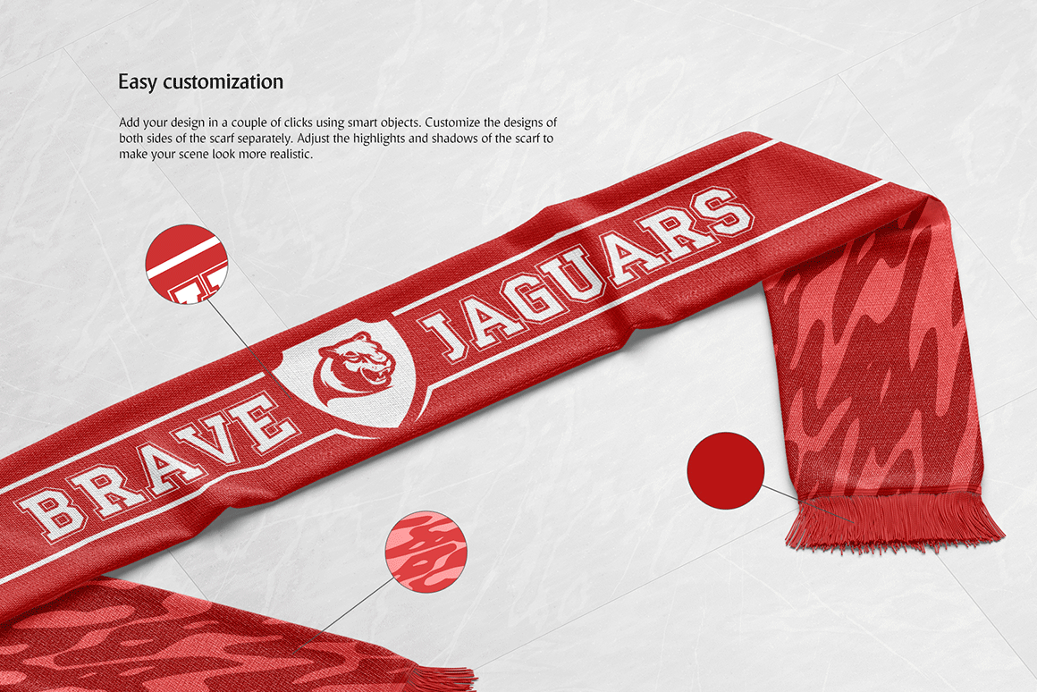 Fan Scarf Mockups Set - Mock Up by rebrandy for Photoshop, Purchase ...