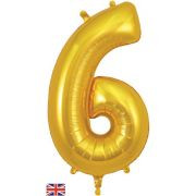 Gold Number 6 Foil Balloon | Izzys Party Shop