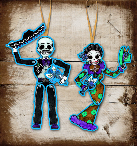 Articulated paper dolls skeleton day of the dead PNG Cricut project ...