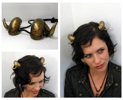 Ram horns headband small fantasy costume headpiece| The Elfin Forest
