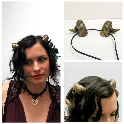 Ram horns steampunk costume headband realistic satyr horns | The Elfin ...
