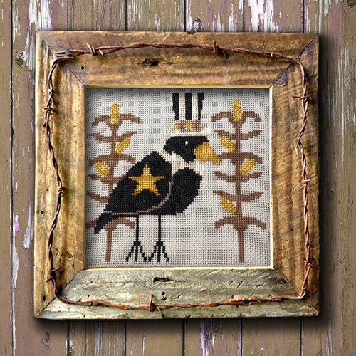 Primitive crow in cornfield fall harvest cross stitch pattern PDF| The ...