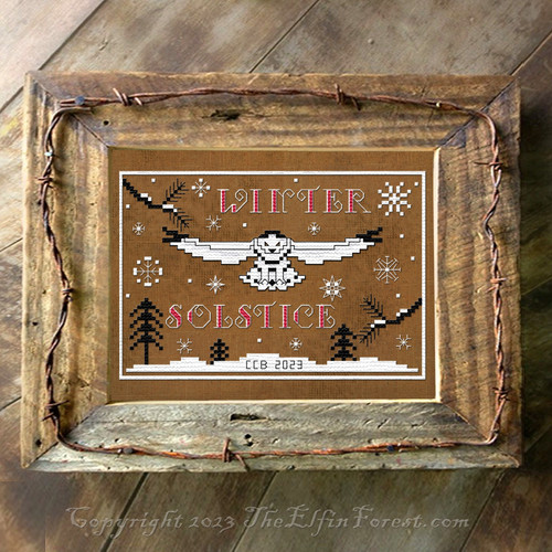 Snowy owl winter solstice cross stitch pattern download pdf | The Elfin ...