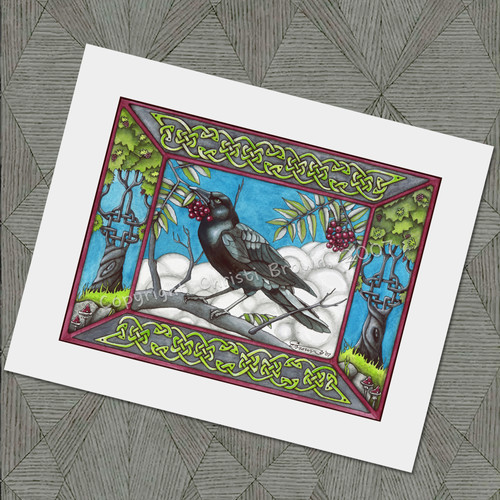 Celtic knotwork crow raven pagan fantasy art print painting | The Elfin ...