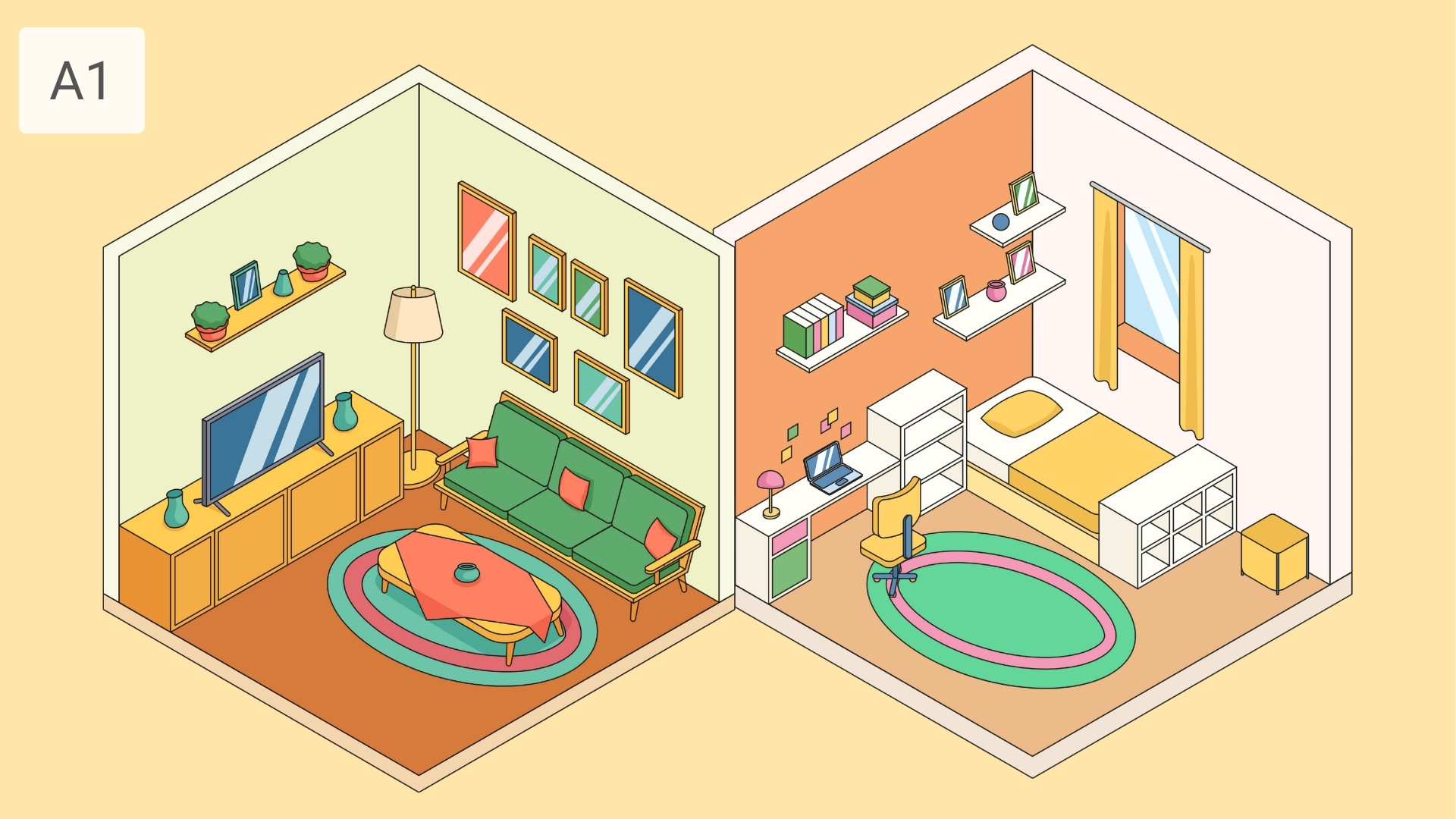ESL Lesson Plan Rooms – A1 Level