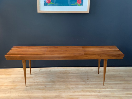 Scandi Style Teak Bench Seat Consol Shelf | southside danish