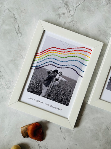 Embroidery B&W Photo Frame (Rainbow) | A Trillion Smiles