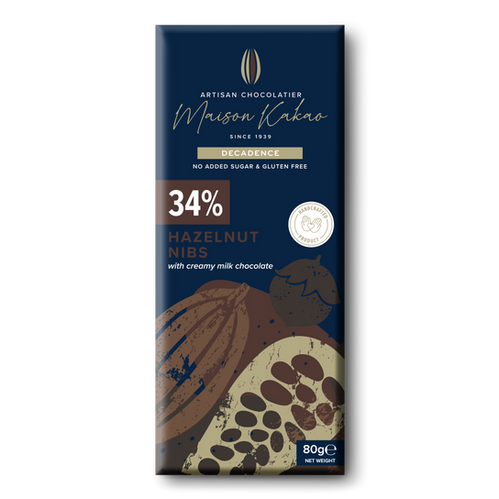 Hazelnut Nibs with Creamy Milk Chocolate 34% - no added sugar | Maison ...