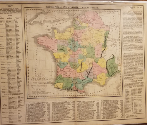 No. 37. Geographical and Statistical Map of France, 1820 | Antique Maps ...