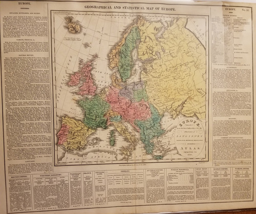 No. 25. Geographical and Statistical Map of Europe, 1820 | Antique Maps ...