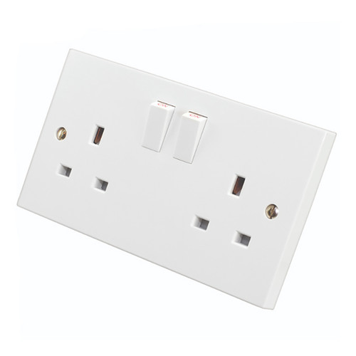 2 Gang Switched Socket Outlet Single Pole - A093 | Compass Supply