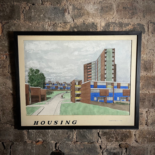 Original 1960s Hand Drawn Architectural perspective drawing. SOLD | Mysite