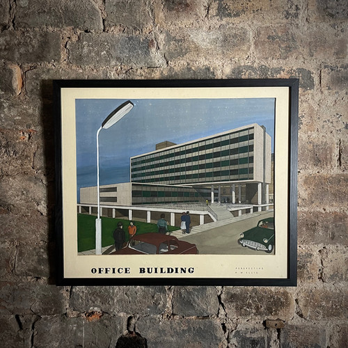 Hand drawn Architectural perspective drawing. 1960s SOLD | Mysite