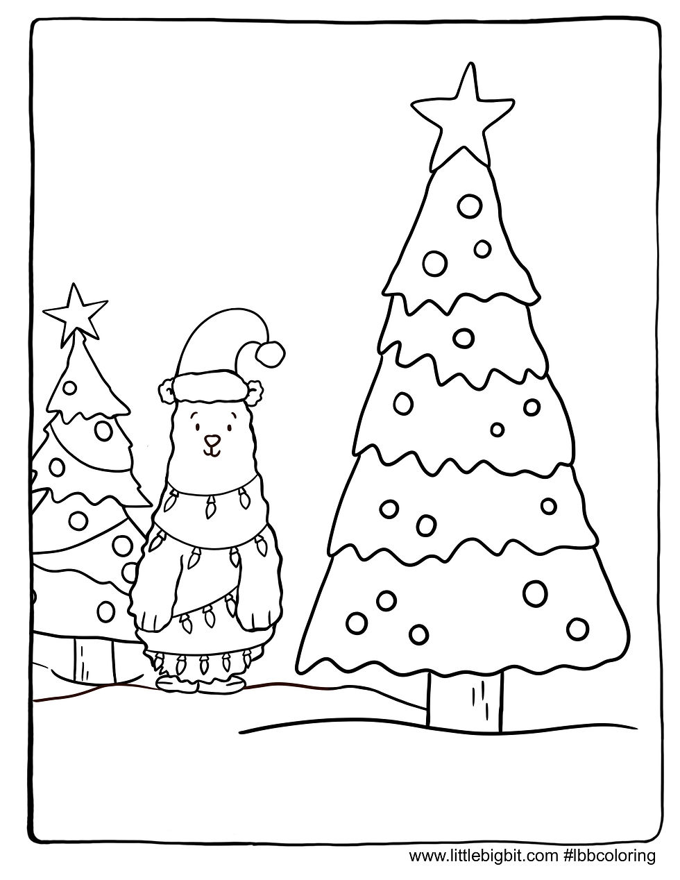 bear christmas coloring pages