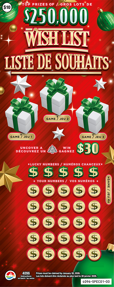Atlantic Lottery Holiday Instants