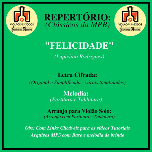 FELICIDADE Cifras, Partituras e Tablaturas | violaoparatodos
