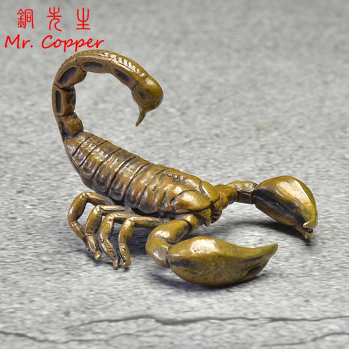 Chinese Classical Copper Scorpion Ornament Animal Figurines Miniatures ...