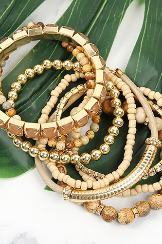 Hdb2269 - Plus Size Stackable Beads Bracelet Set | CockpitCo