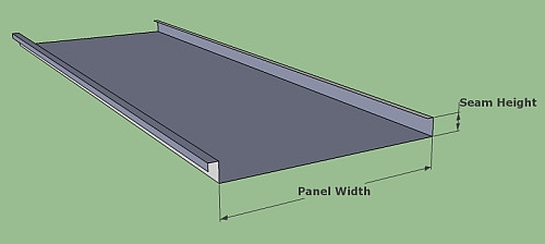 BOSWE-LOC 70 - 18 GA. - 18" FLAT PAN PANEL - STANDING SEAM - HDP PAINT ...
