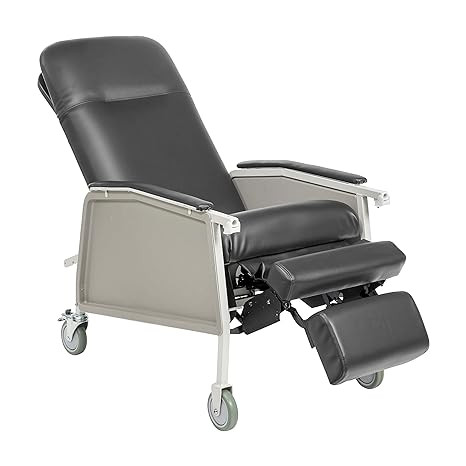 3 Position Geri Recliner with Wheels, CHARCOAL | Independent Living