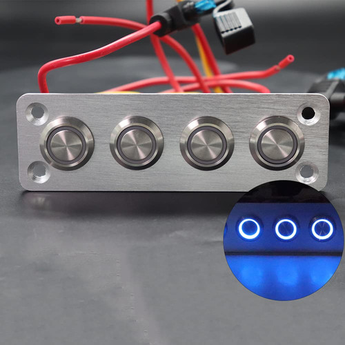 4 Gang Aluminum Push Button Switch Panel | F&M MARINE