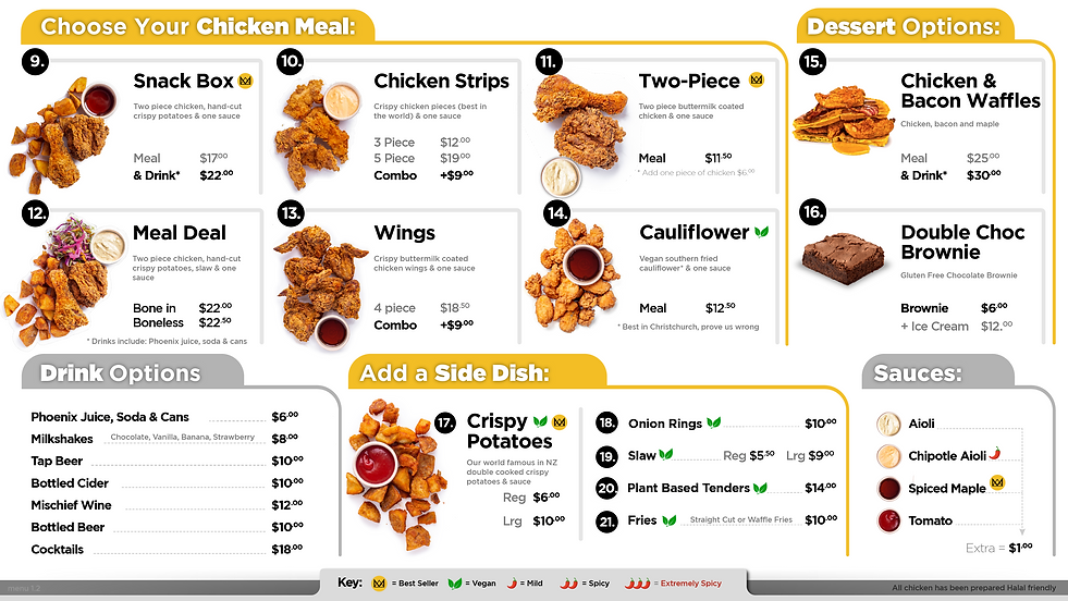 Menu - Pick up, Delivery, Fried Chicken, Burgers | Empire Chicken ...
