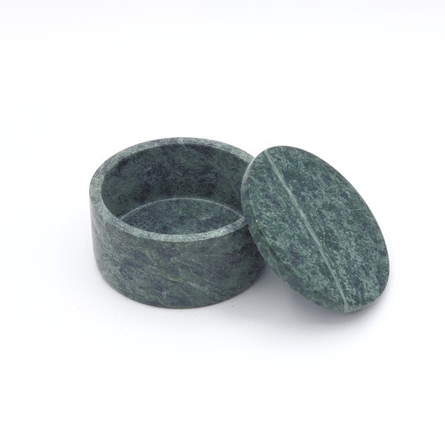 Green Marble Stone Round Trinket Box with Lid | Oohlala Collectibles
