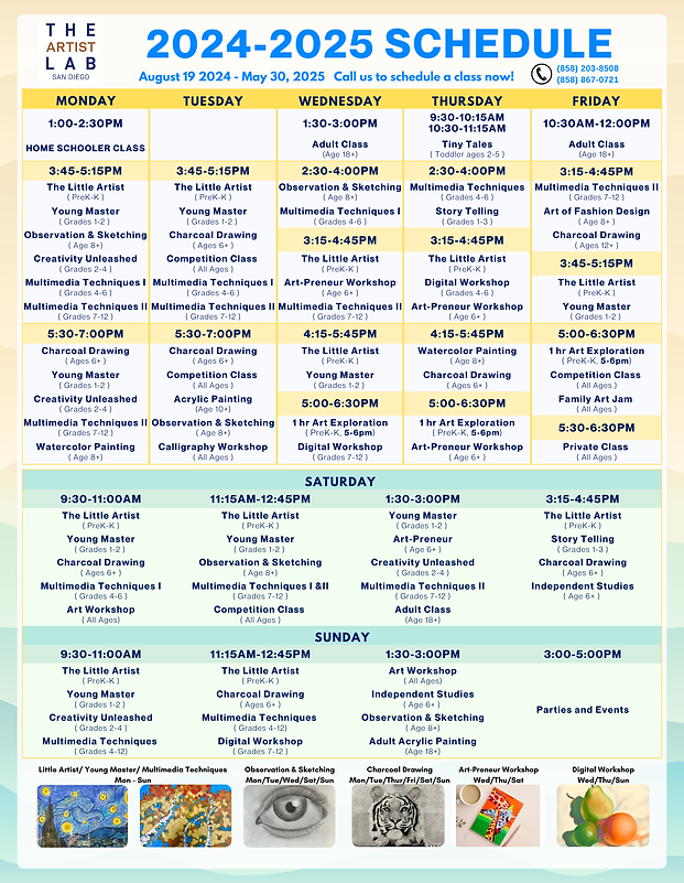 All Classes | The Artist Lab SD