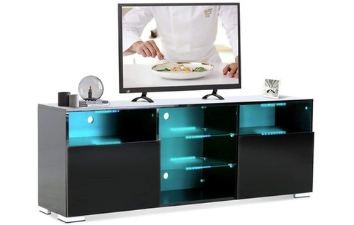 Entertainment Unit in Black High Gloss | Half Price Imports