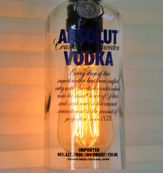 Bottle Lighting / Ceiling Pendant Light Made from Absolut 750 mls ...