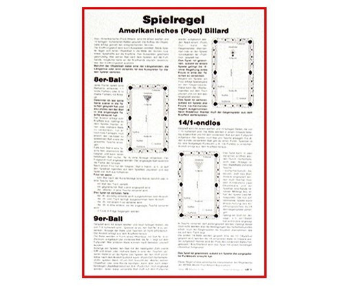 Poster Spielregeln Pool-Billard | MÄNNERDEKO