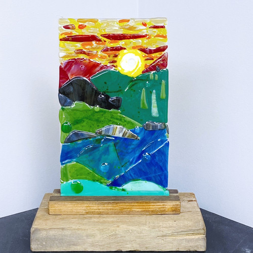 Custom Landscape Glass Panel | RiverFire Glass, LLC