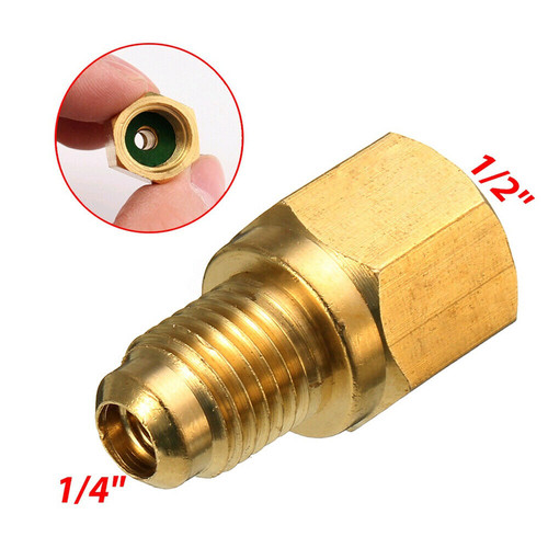 R134a to R12 Fitting Adapter,1/2" Female Acme x 1/4" Male Flare HM ...