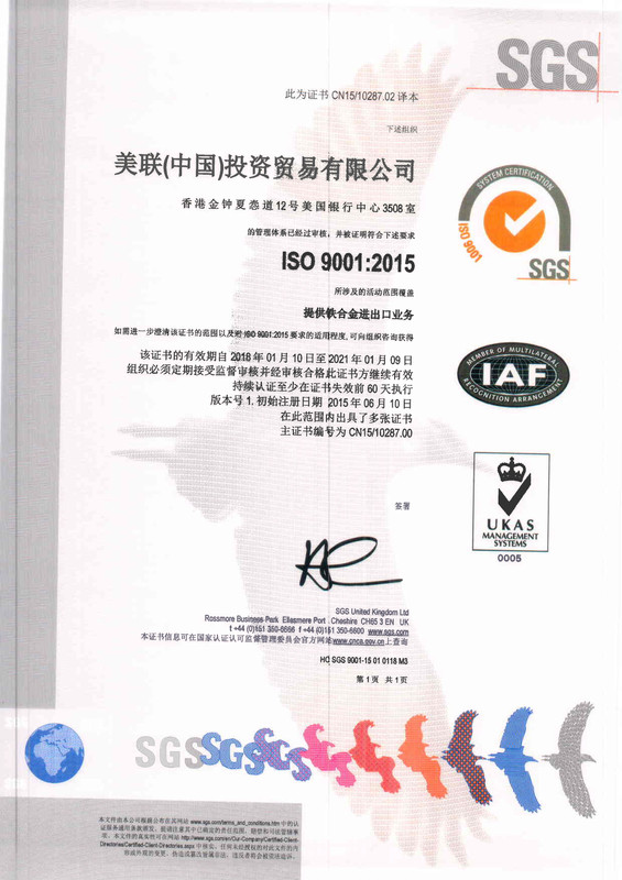 ISO 9001:2015 Chinese | Million Link