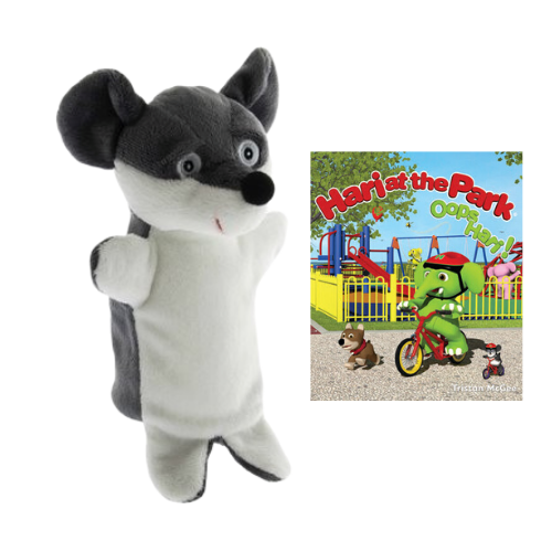Hari at the Park book with Moe Hand Puppet | Haris World