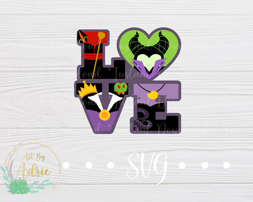 Villain Theme Love Heart SVG Digital Download | Art by Adrie