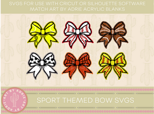 Sports Bows SVG Digital Download | Art by Adrie