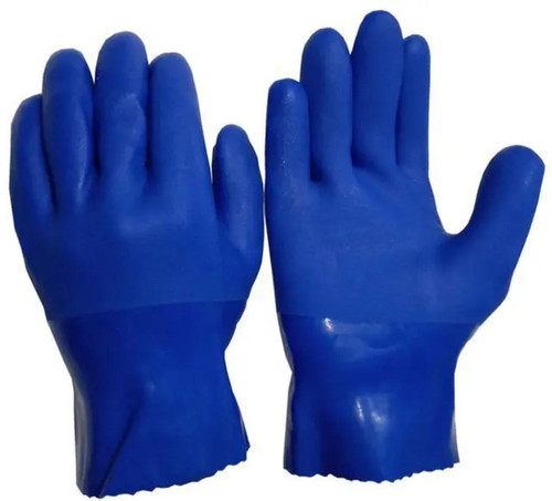 LUVA SUPER SAFETY DE PVC AZUL 26CM (S-PVC-26) | Balaska Equipamentos