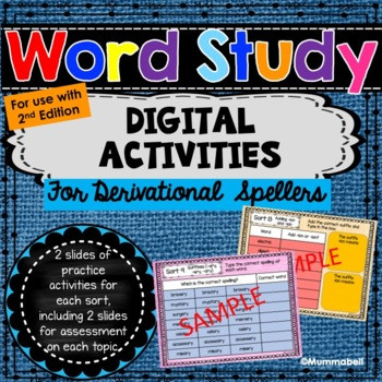 Words Their Way™ Derivational Spellers DIGITAL Activities - 2nd Edition ...