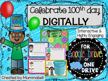 100th Day of School | Print & DIGITAL Activities | Mummabell Teaching R