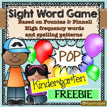 Kindergarten High Frequency Sight Word Game | Mummabell Teaching R