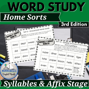 Words Their Way™ for Syllable & Affixes Spellers - Home Sorts for 3rd ...