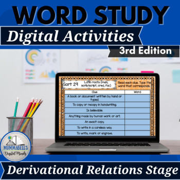 Words Their Way™ for Derivational Relations DIGITAL Activities - 3rd Edition | Mummabell Teaching R