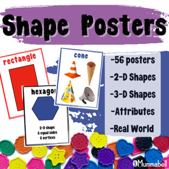 2-D & 3-D Shape Posters or Anchor Charts | Mummabell Teaching R