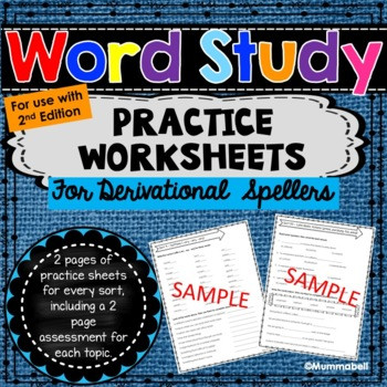 Words Their Way™ Derivational Relations Worksheets - 2nd Edition ...