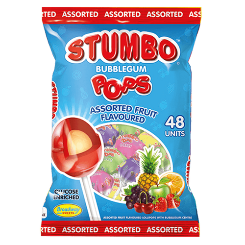 Stumbo Bubble Gum Pops 48 units | Zimfoods Uk